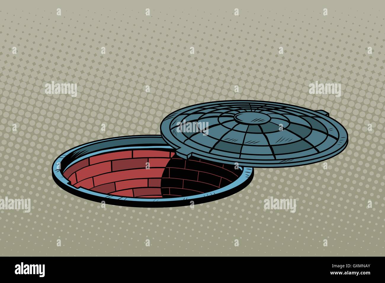 Opened street manhole. Realistic illustration Stock Vector Image & Art ...