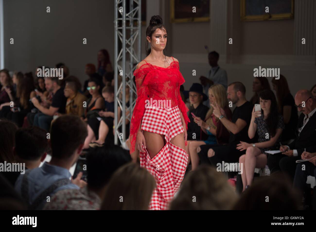 Models on the catwalk during the Swedish School of Textiles Spring ...