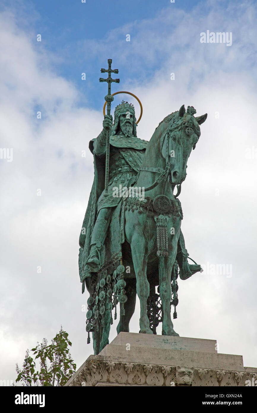 Statue of St Stephen riding a horse, Budapest, Hungary Stock Photo - Alamy