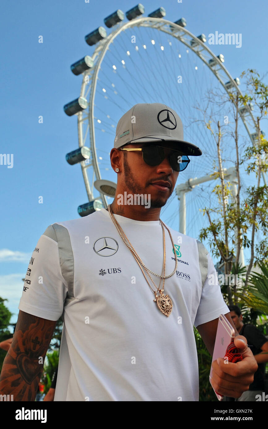 Singapore. 16th Sep, 2016. British Formula One driver Lewis Hamilton of ...