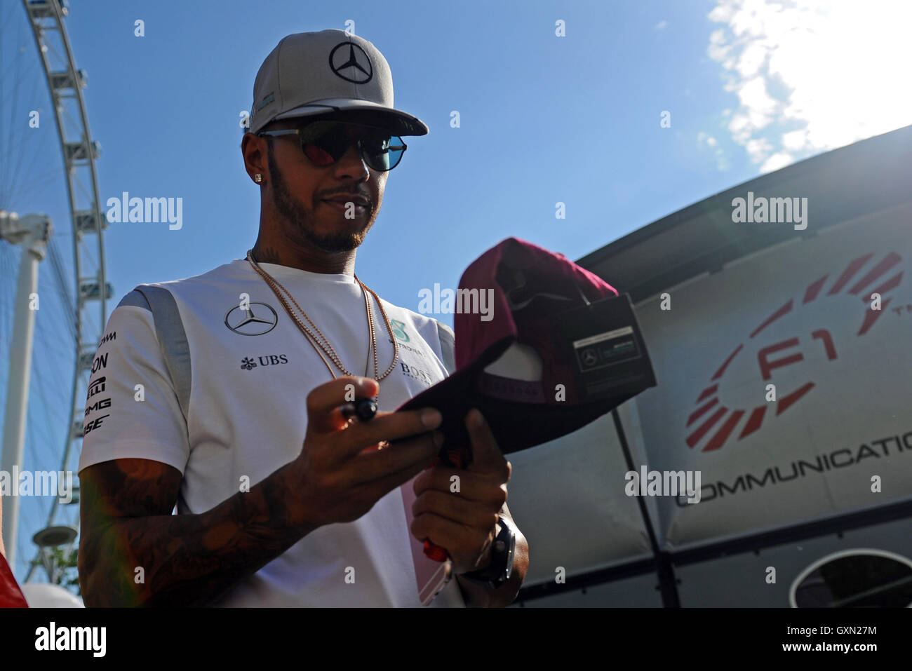 Singapore. 16th Sep, 2016. British Formula One driver Lewis Hamilton of ...