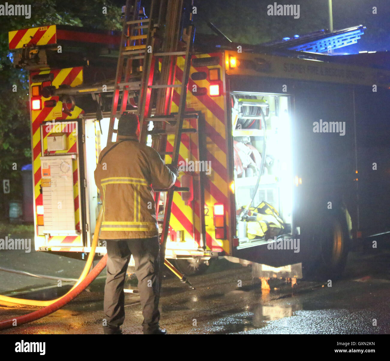 Woking, Surrey, UK. 16th September, 2016. Lightning strike' causes ...