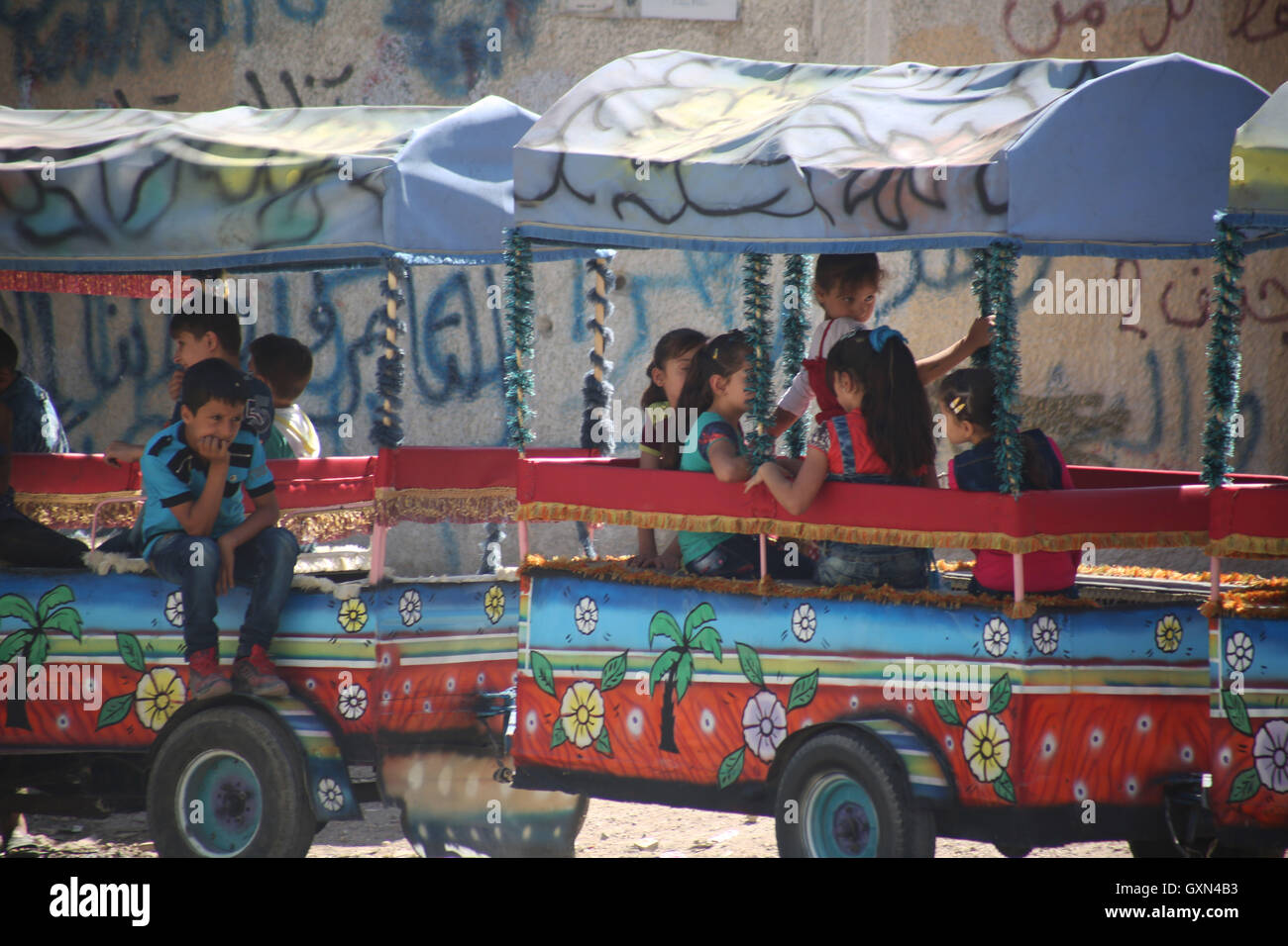 September 13, 2016 - Al-Ghouta, Damascus, Syria - Syrian children ...