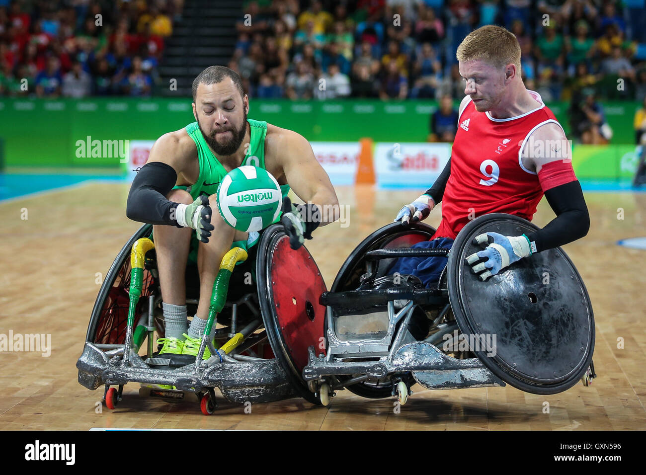 Rio De Janeiro, Brazil. 16th Sep, 2016. During the Rugby Wheelchair ...