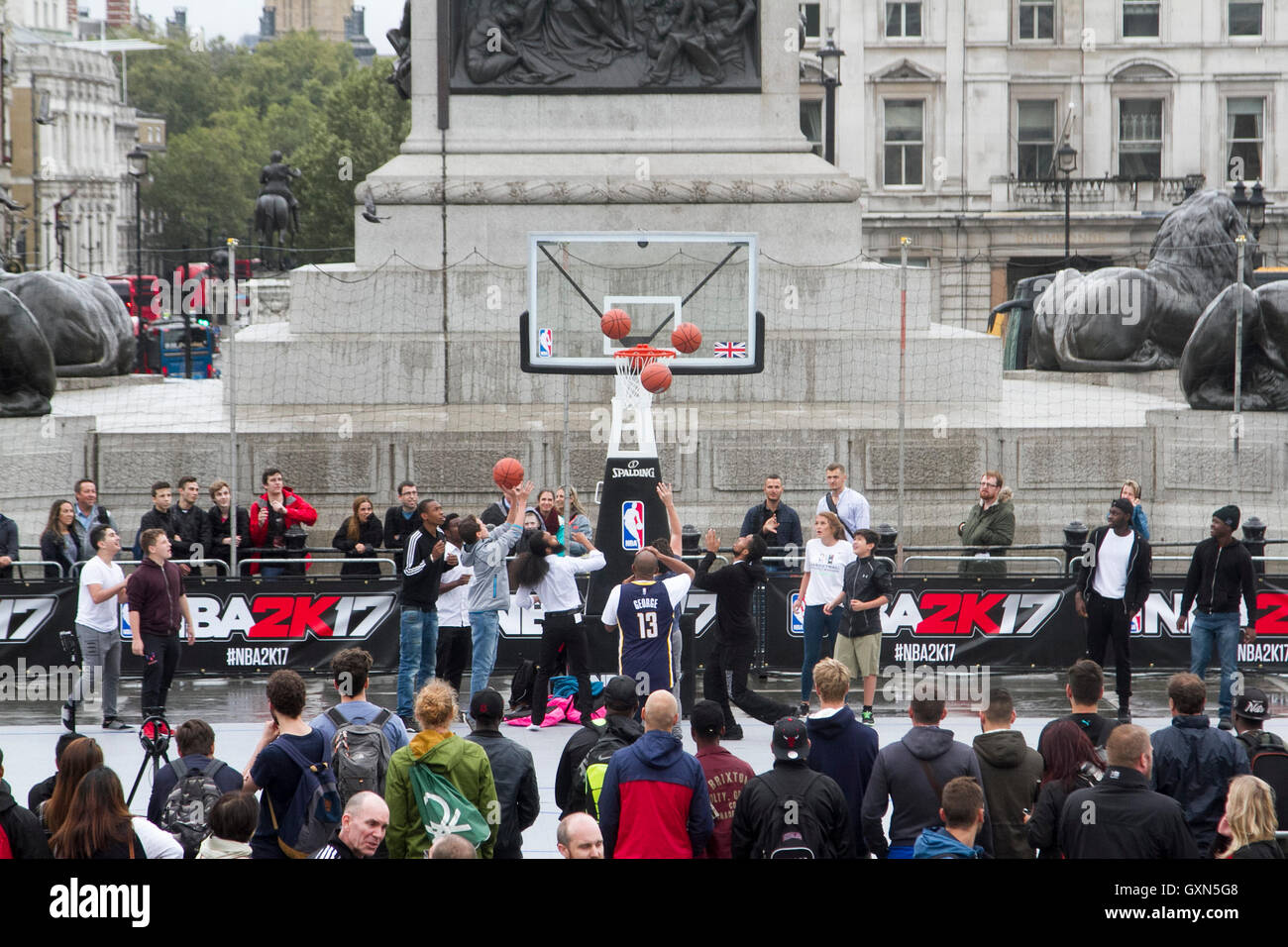 London, UK. 16 September 2016. A Basketball court is set up in ...
