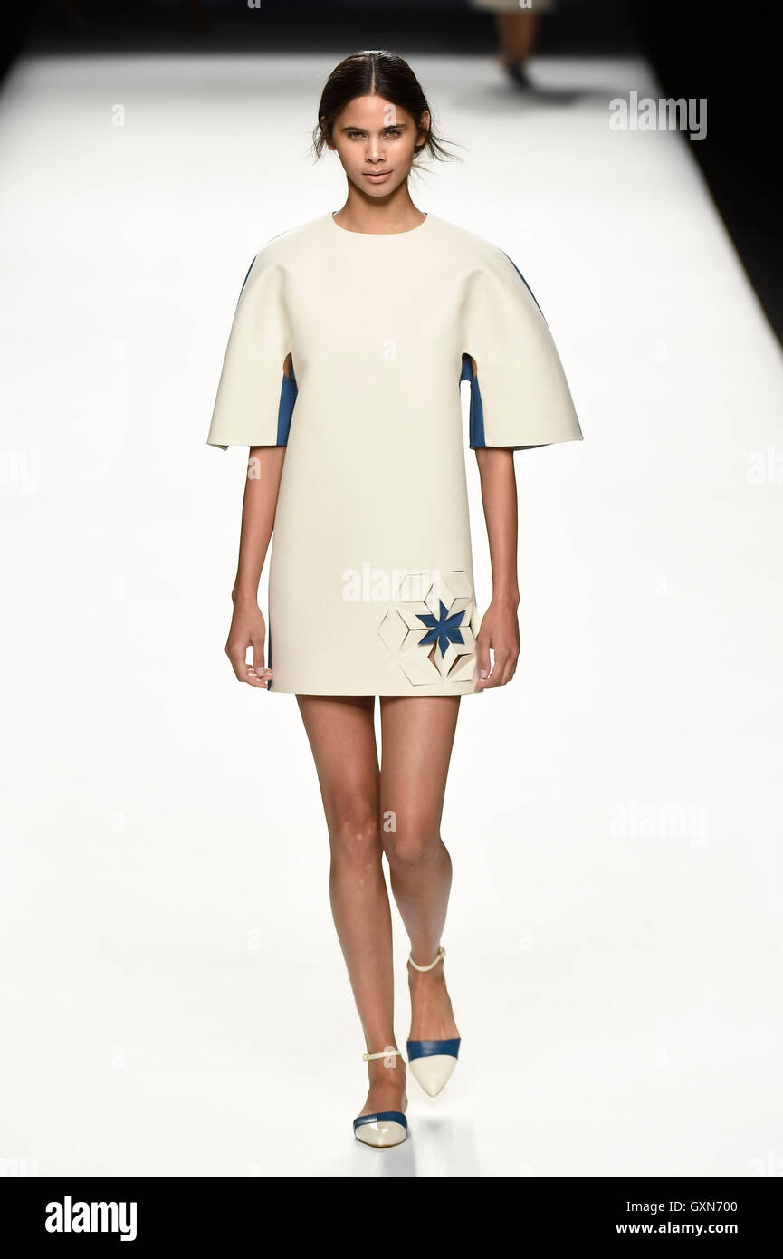 A model wears at collection runway a creation from Devota & Lomba ...