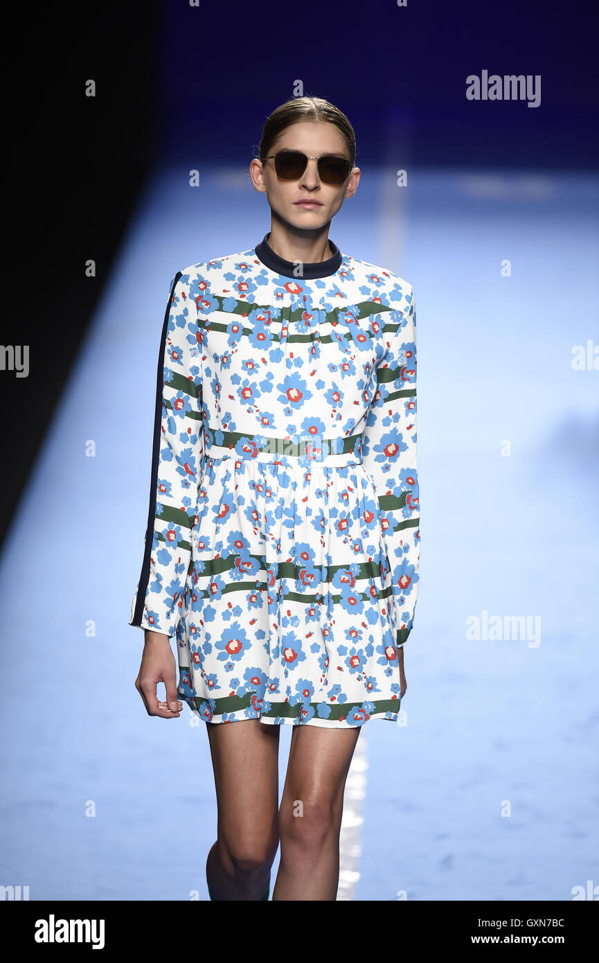 A model wears at collection runway a creation from Moises Nieto during ...