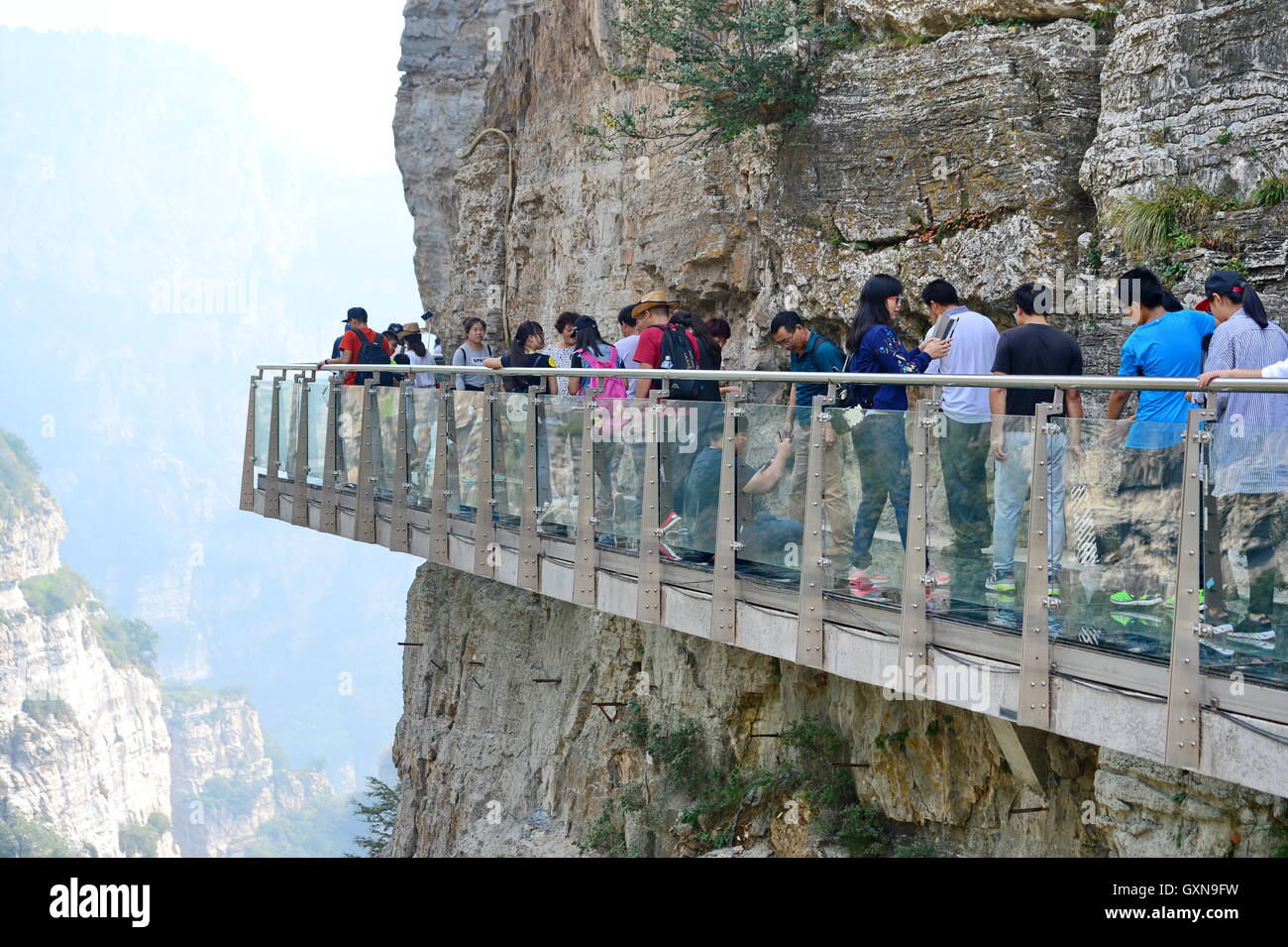 Baoding, China's Heibei Province. 17th Sep, 2016. Visitors walk on a ...