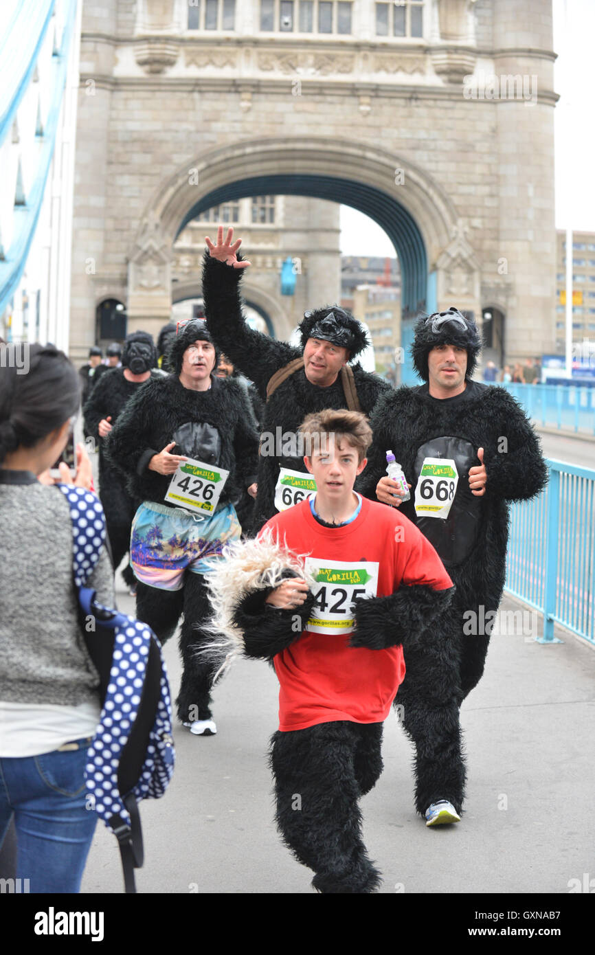 Tower Bridge, London, UK. 17th September 2016. The Great Gorilla Run ...