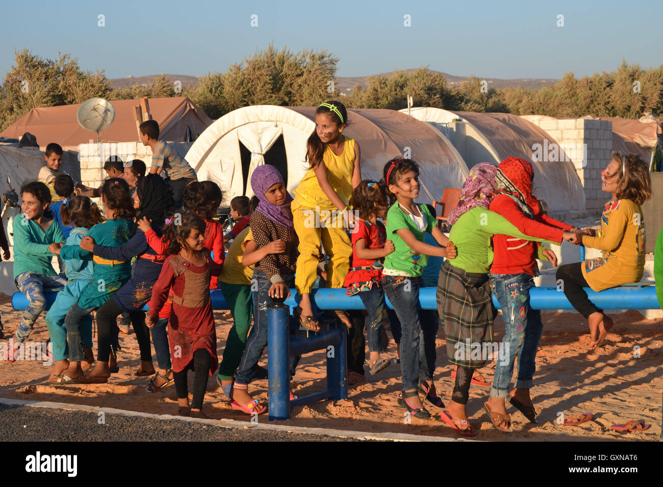Atmeh, Idlib, Syria. 10th Sep, 2016. Syrian children from the Atmeh ...