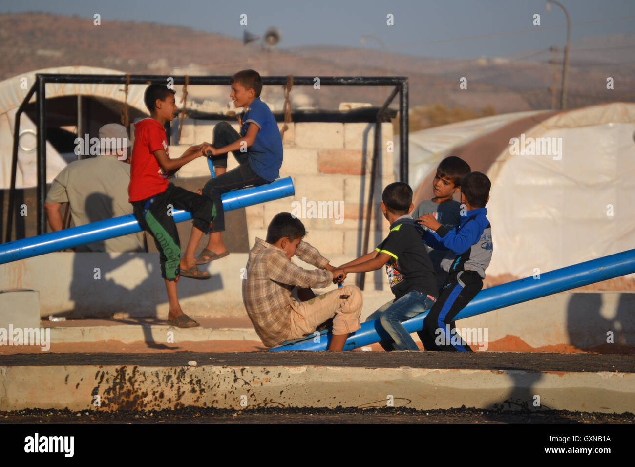 Atmeh, Idlib, Syria. 10th Sep, 2016. Syrian children from the Atmeh ...