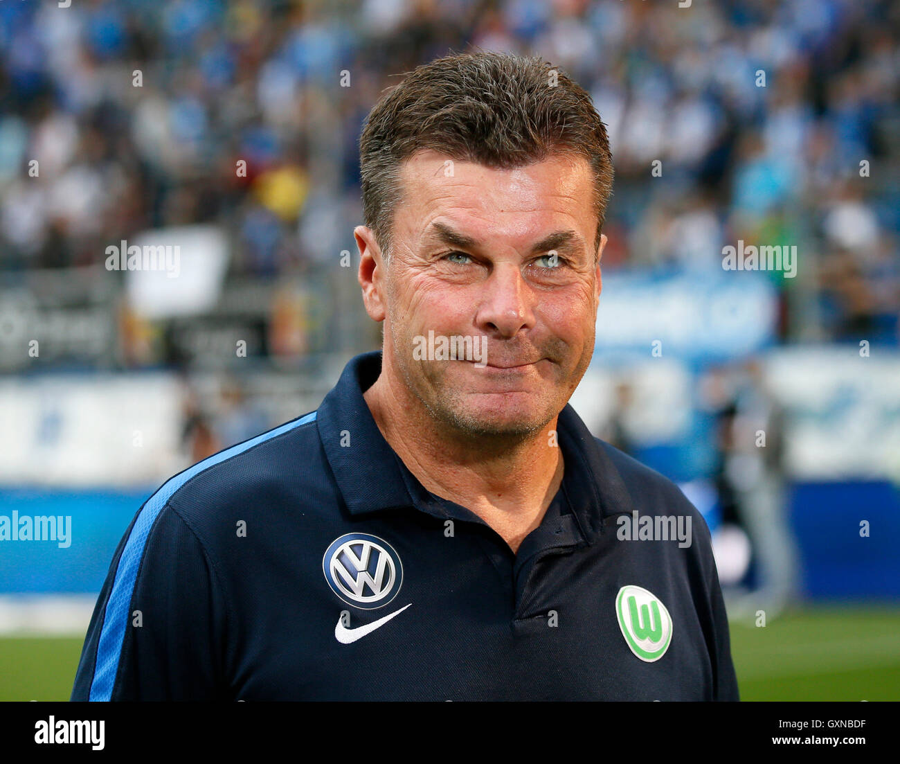 Sinsheim, Germany. 17th Sep, 2016. Coach Dieter Hecking of VfL ...