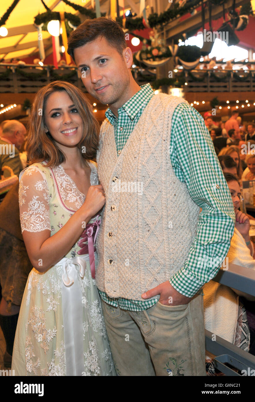 Munich, Germany. 17th Sep, 2016. Singer Vanessa Mai and her husband ...