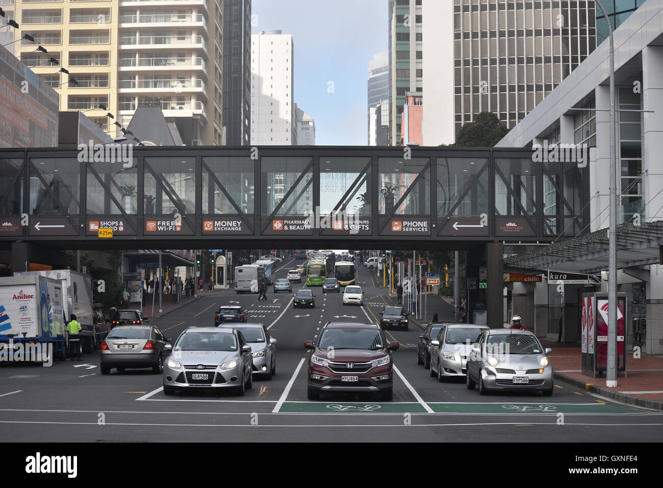 Road intersection scene with waiting cars Stock Photo - Alamy