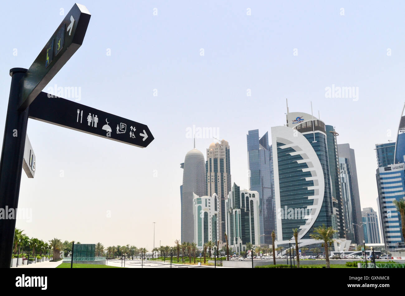 Directions in West Bay, Doha, Qatar Stock Photo - Alamy