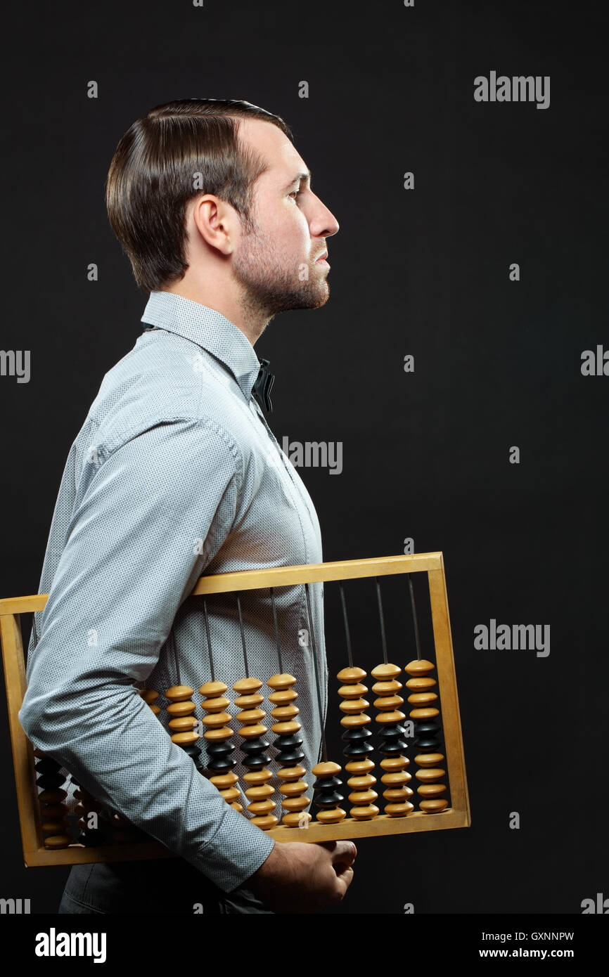 Accountant with abacus Stock Photo - Alamy
