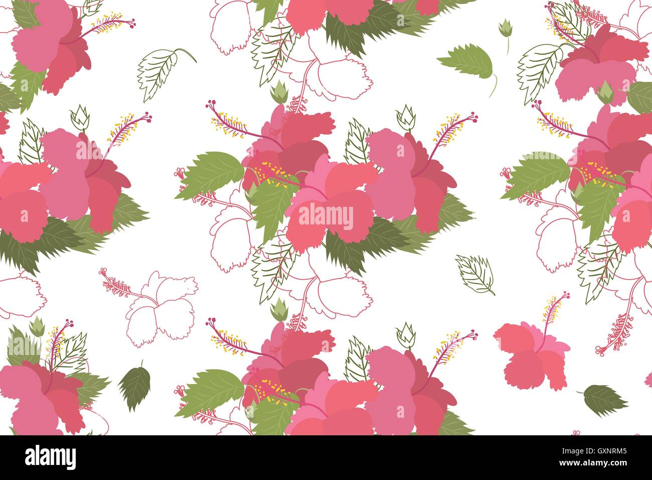Floral hibiscus pattern hi-res stock photography and images - Alamy
