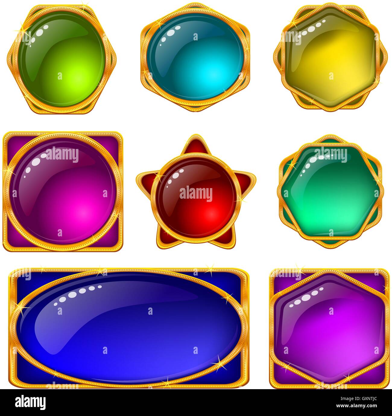 Various color shiny gems Stock Vector Images - Alamy