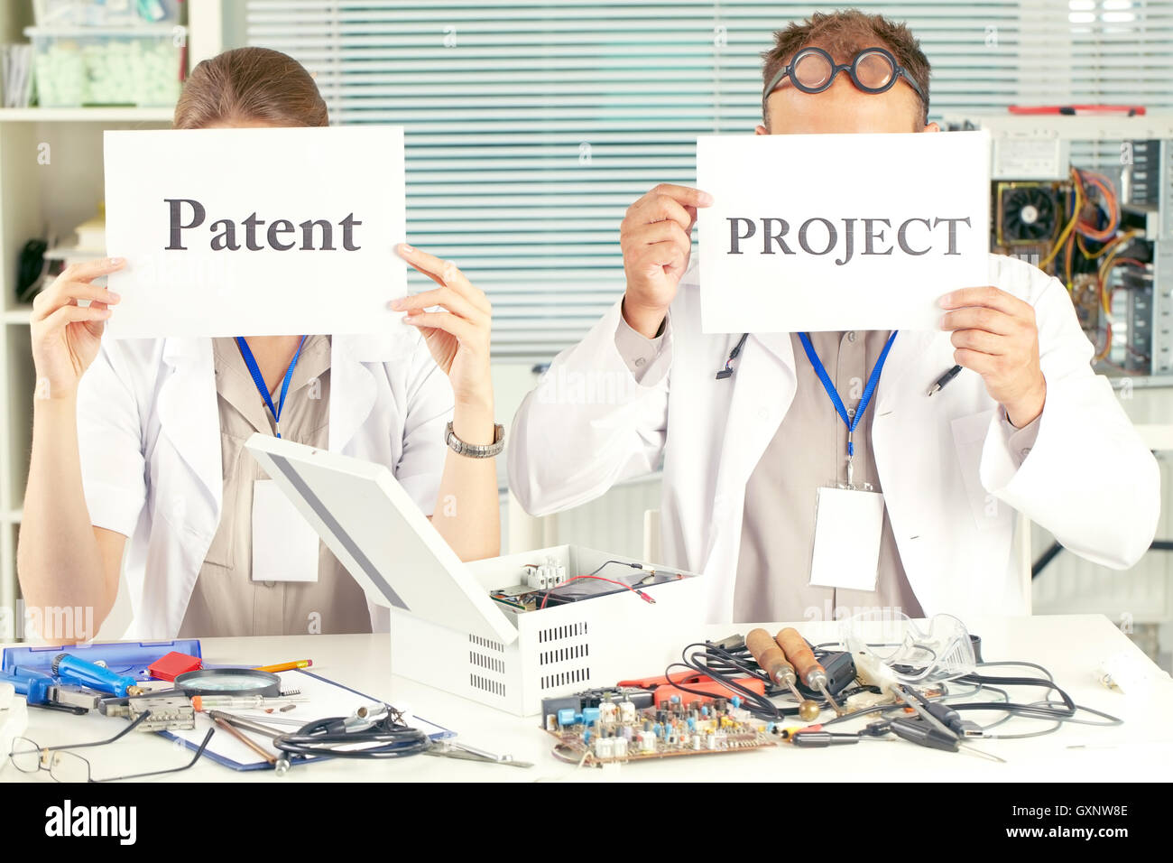 Patent and project on paper Stock Photo - Alamy