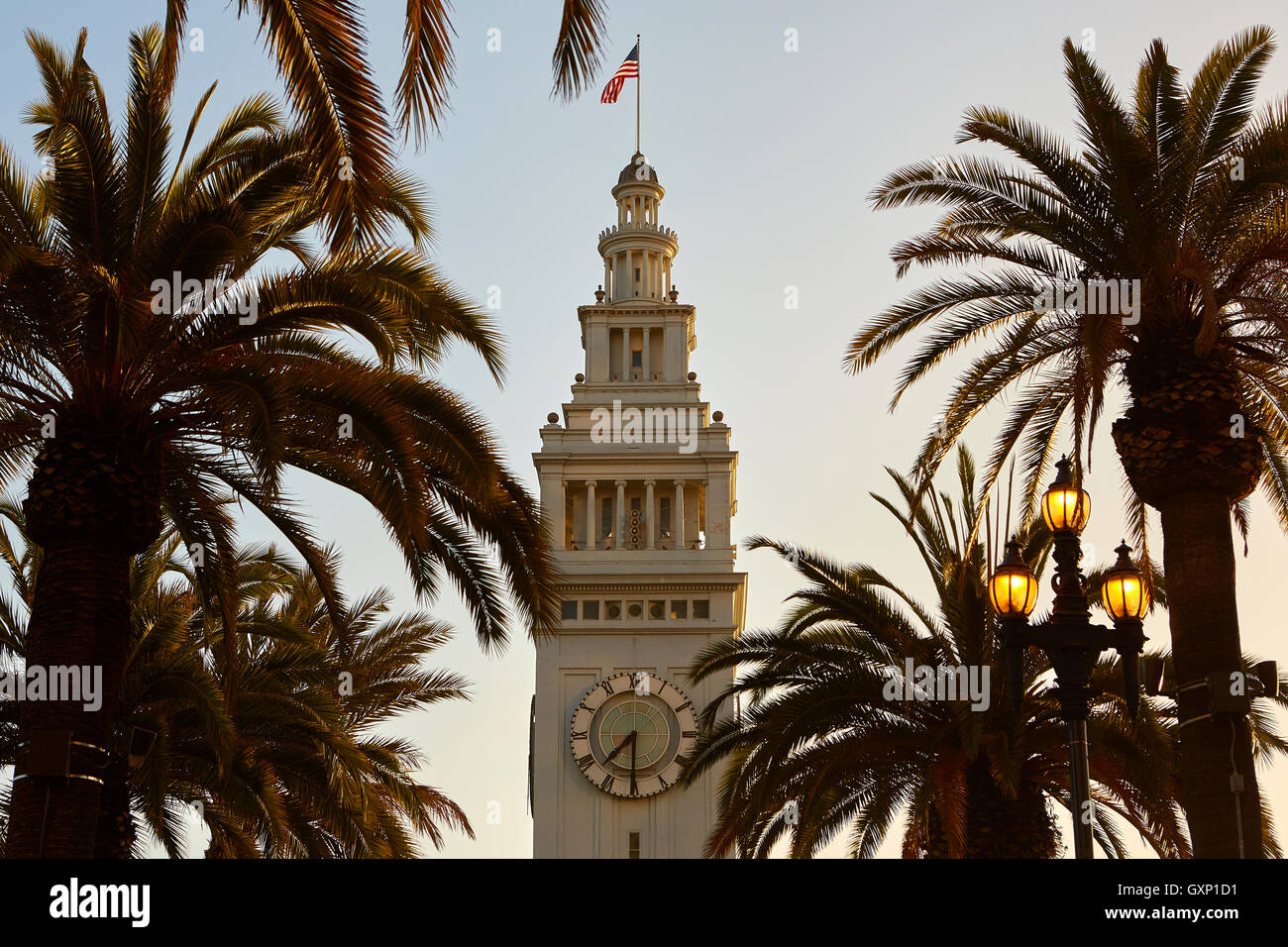 Clock Tower Of The Ferry Building, San Francisco, California Stock ...