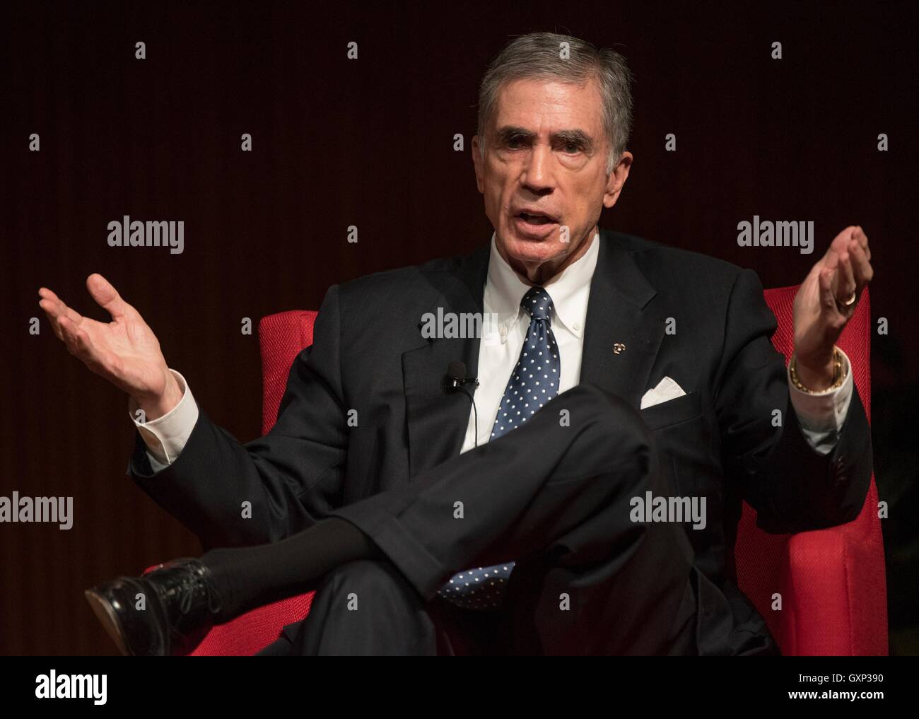 Former U.S. Senator and Virginia Governor Chuck Robb speaks during a ...