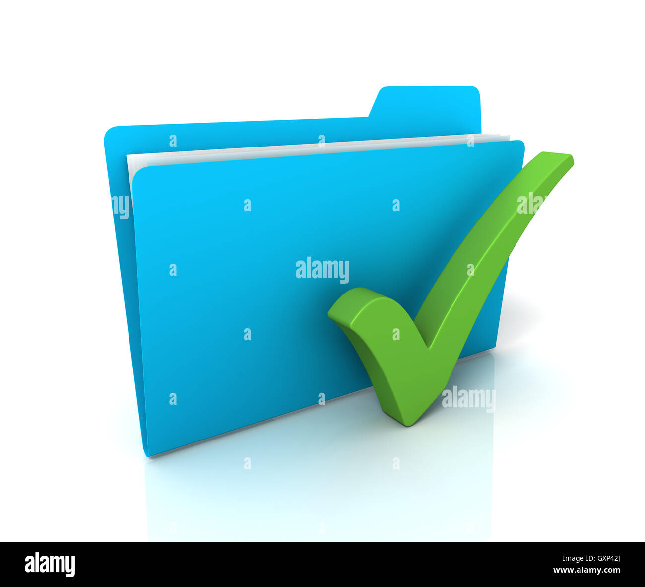 check mark and folder concept 3d illustration Stock Photo - Alamy