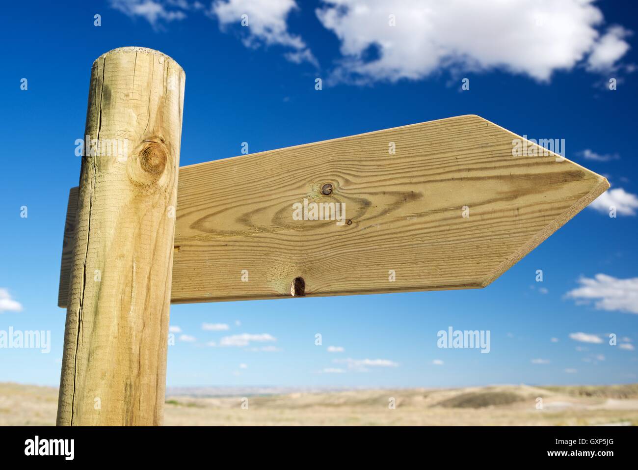 View of a directional wood signal Stock Photo - Alamy