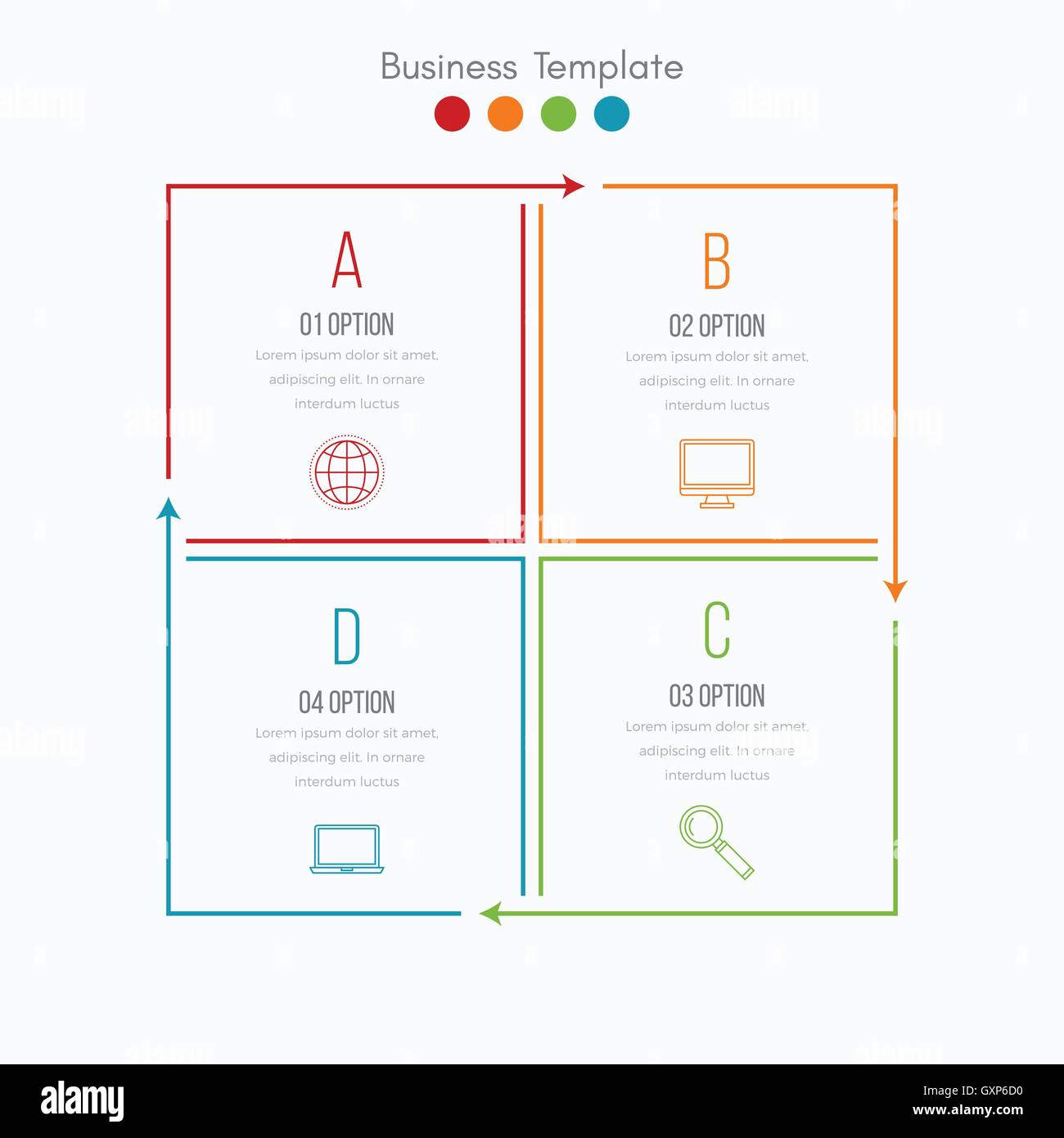 Four phase infographic Cut Out Stock Images & Pictures - Alamy