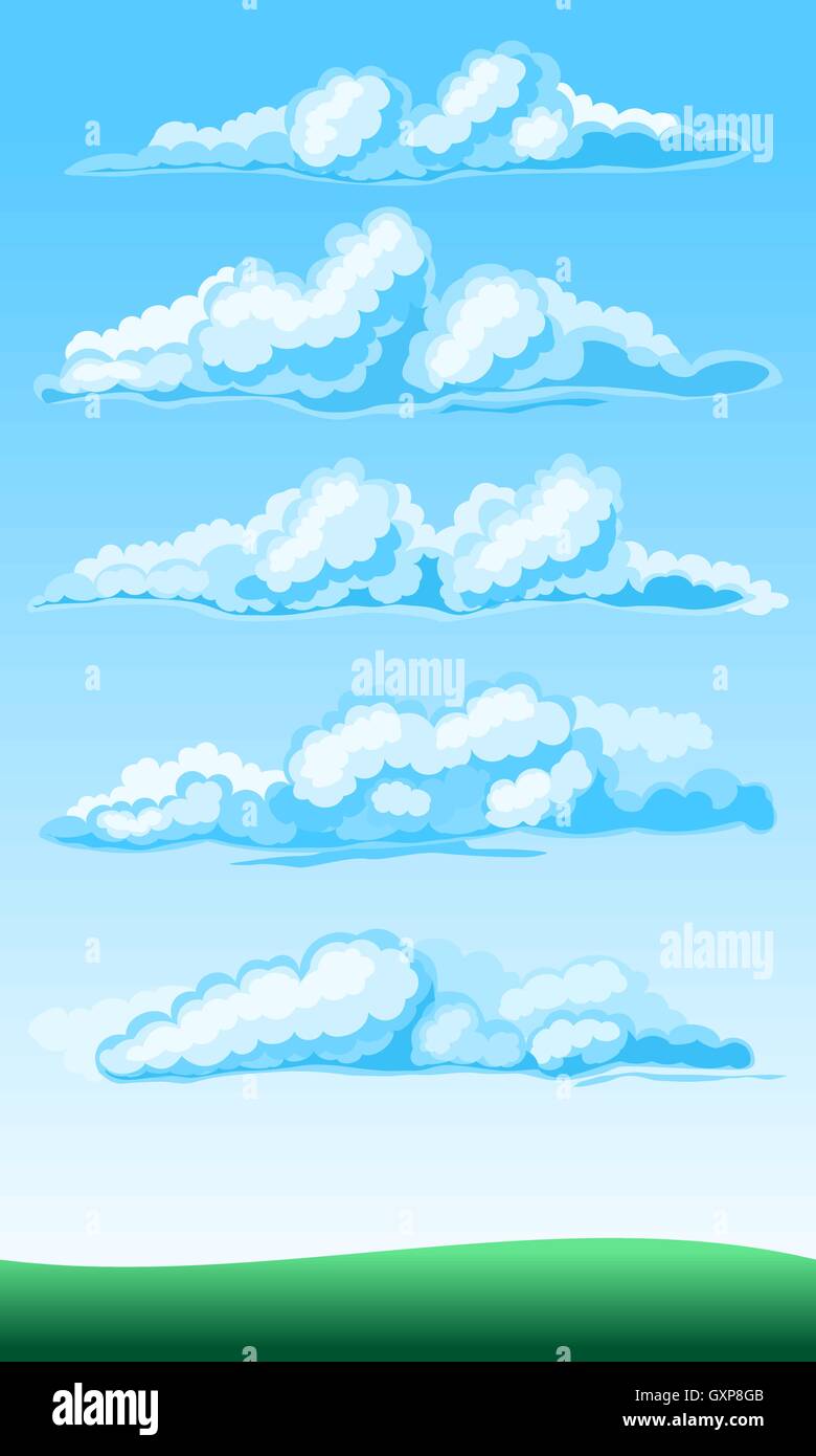 set of cartoon clouds Stock Vector Image & Art - Alamy