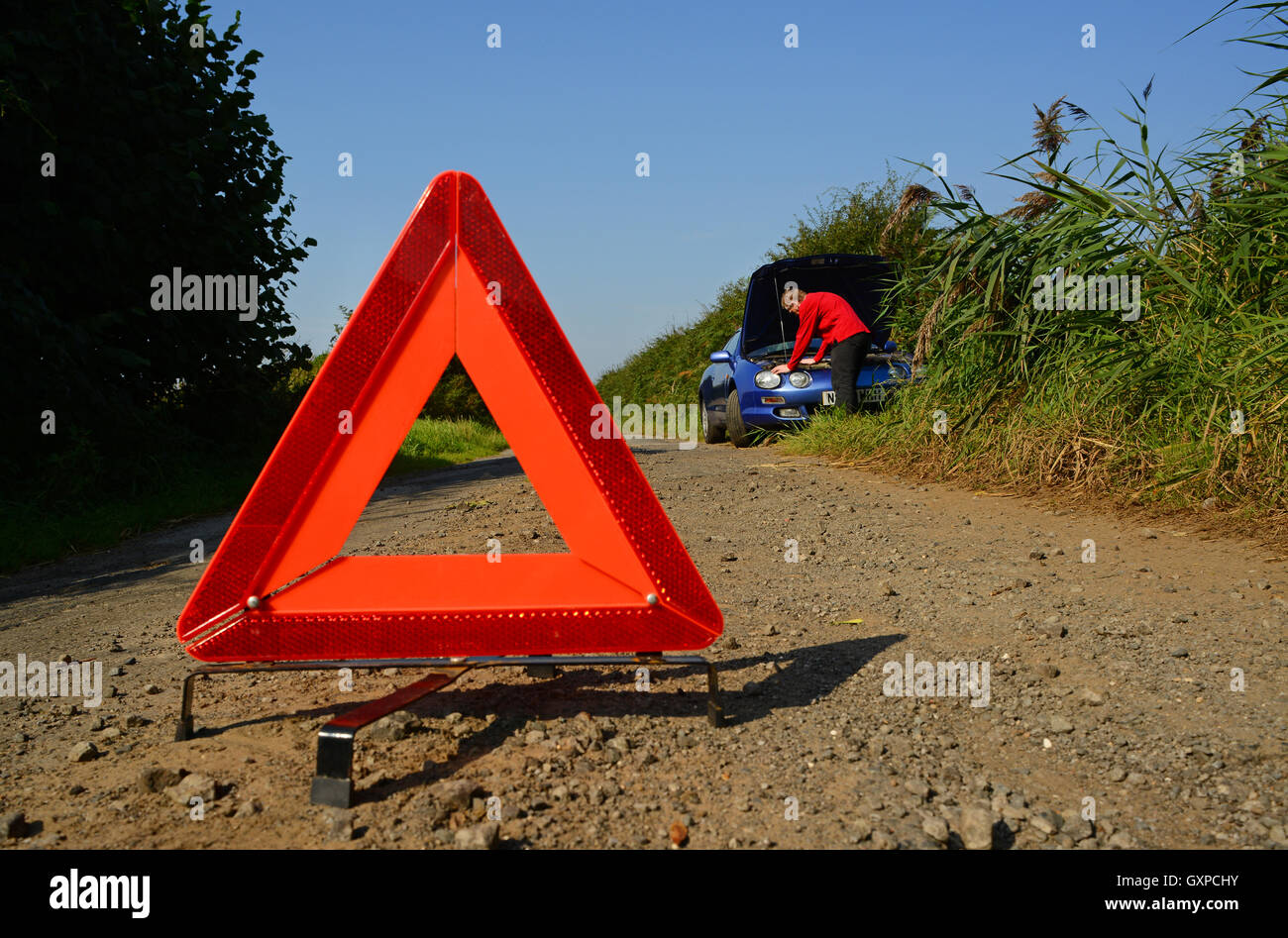 Hazard warning triangle hi-res stock photography and images - Alamy