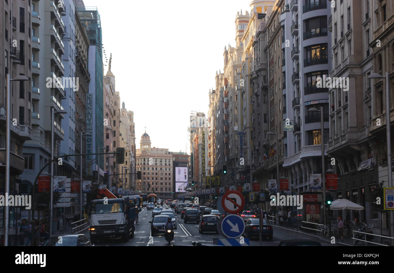 Gran Via Madrid Spain September 2016 Stock Photo - Alamy