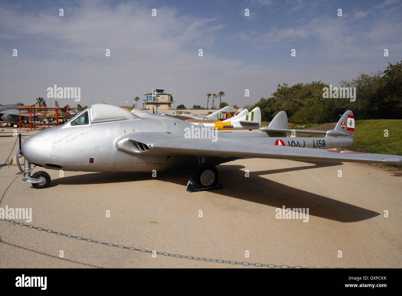 Ex Lebanese Air Force DeHavilland Venom fighter jet on display in the ...