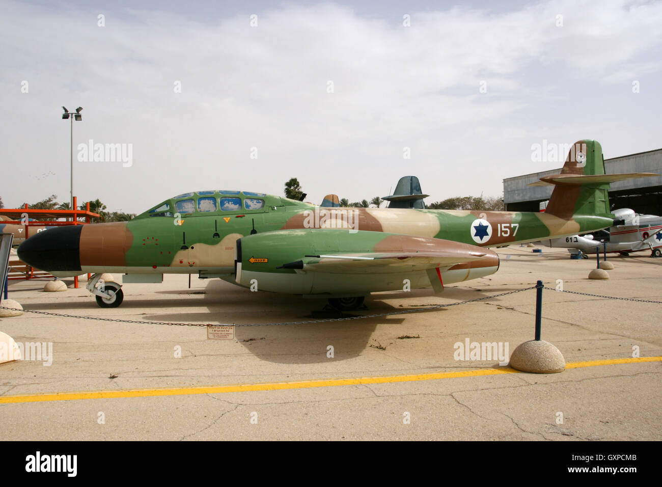 Ex Israeli Air Force Gloster Meteor on display in the Hatzerim Airforce ...