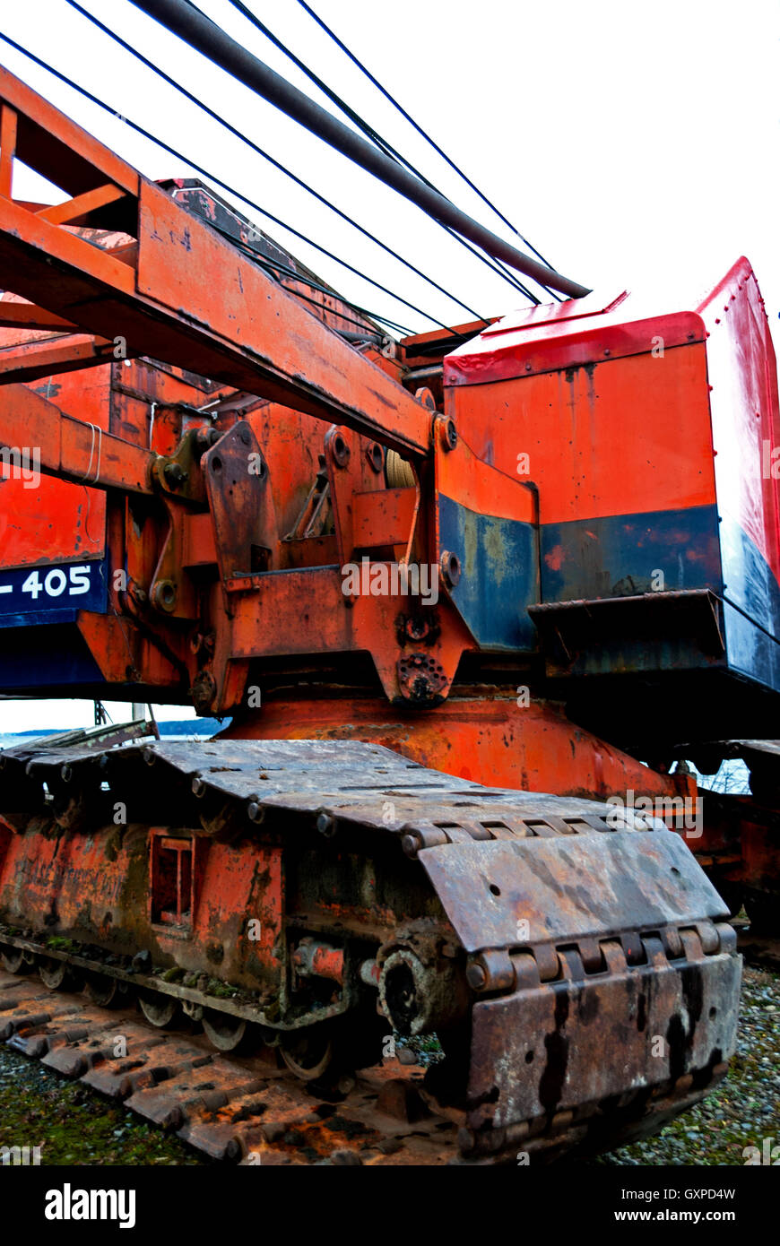 Old rusty crane on a beach Stock Photo - Alamy