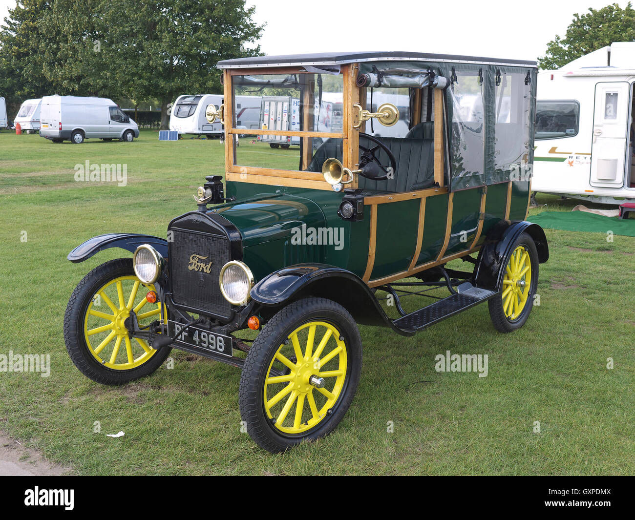 Early Ford motor car on display at Lincolnshire steam and vintage rally ...