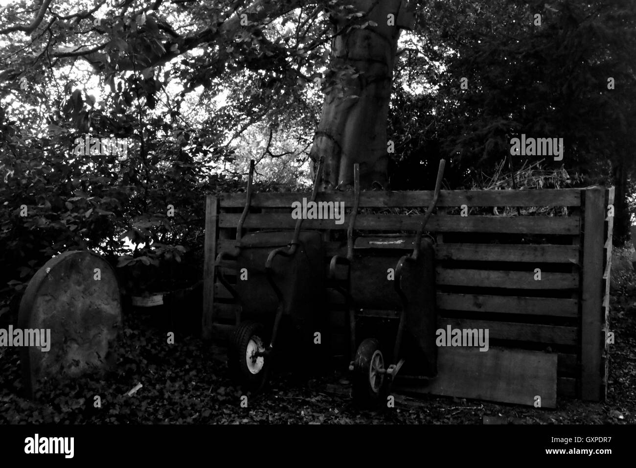 Wheelbarrows Black and White Stock Photos & Images - Alamy