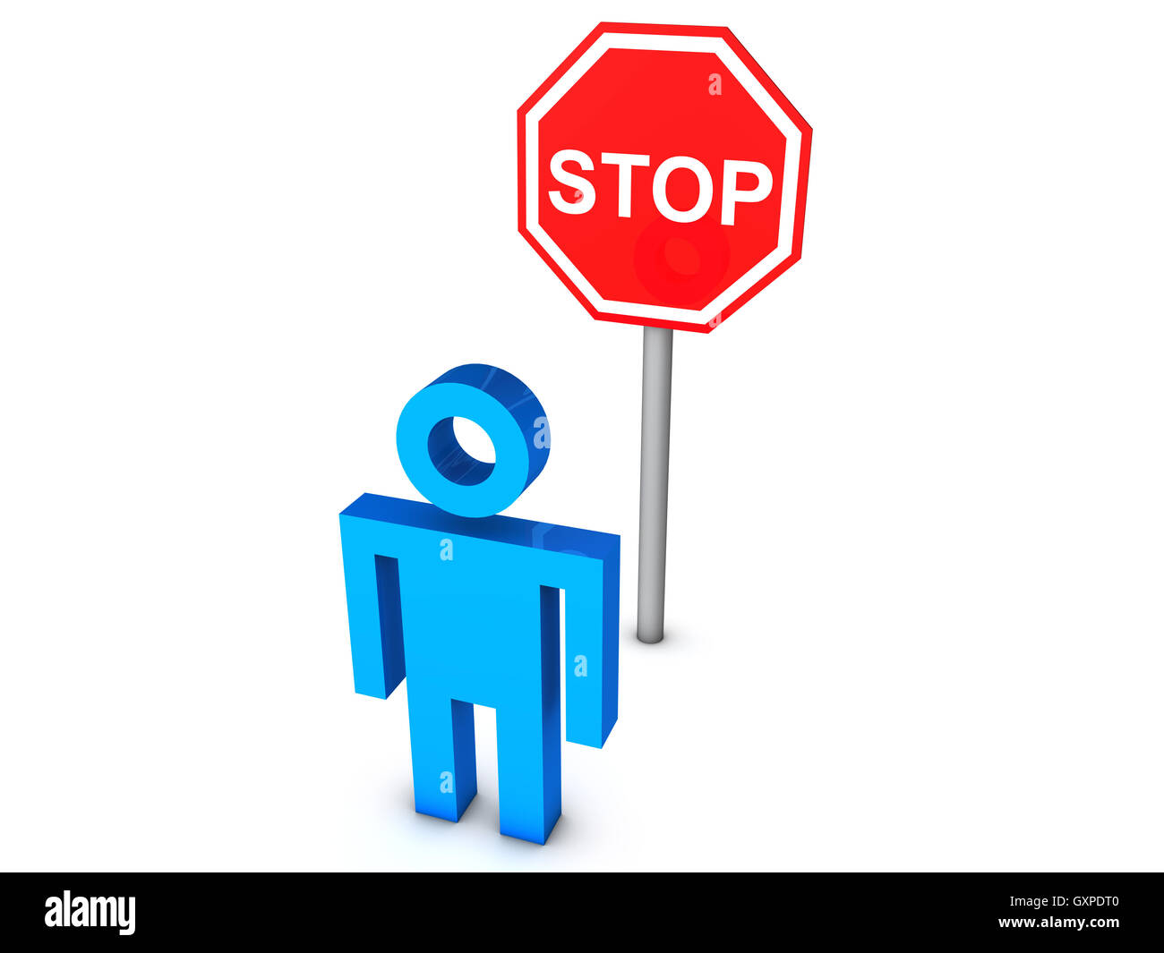 3d stick figure at stop sign Stock Photo - Alamy 3d stick figure at stop sign Stock Photo - Alamy
