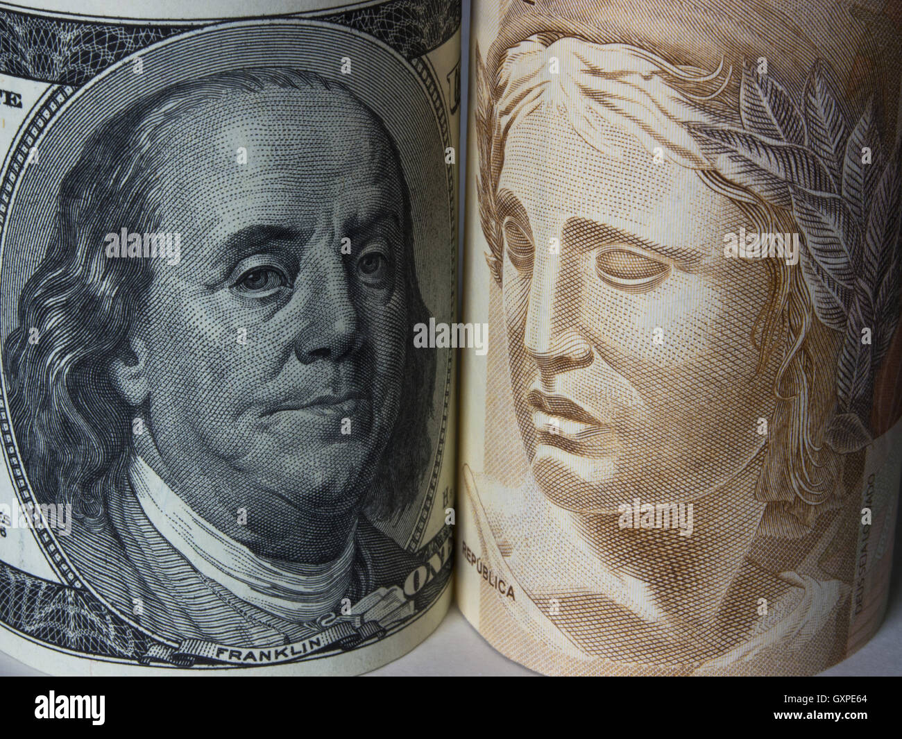 Dollar and Real Stock Photo - Alamy