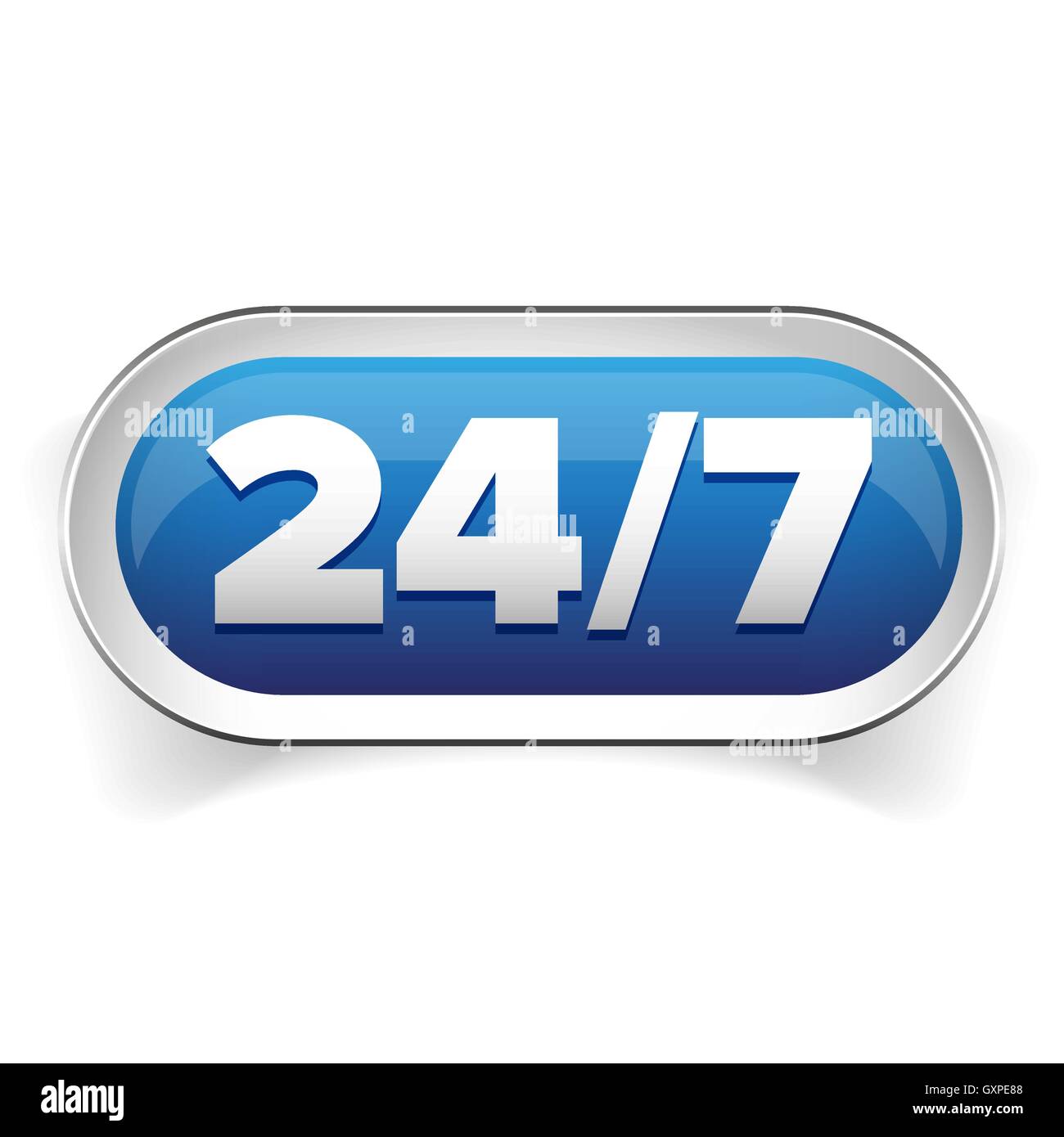 24 7 icon. open 24 hours a day and 7 days a week Stock Vector Image ...