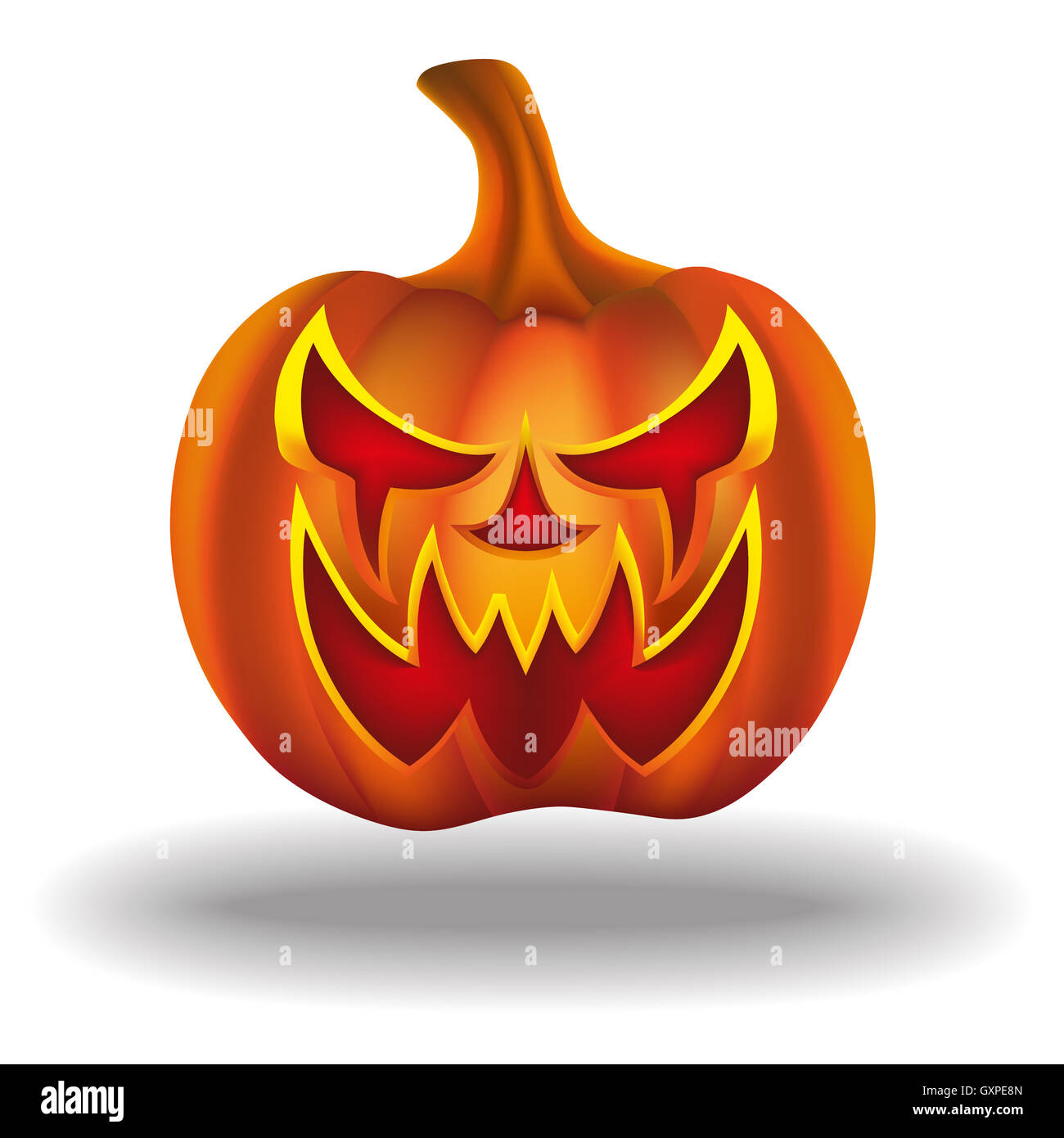 Carving scary face on pumpkin Cut Out Stock Images & Pictures - Alamy