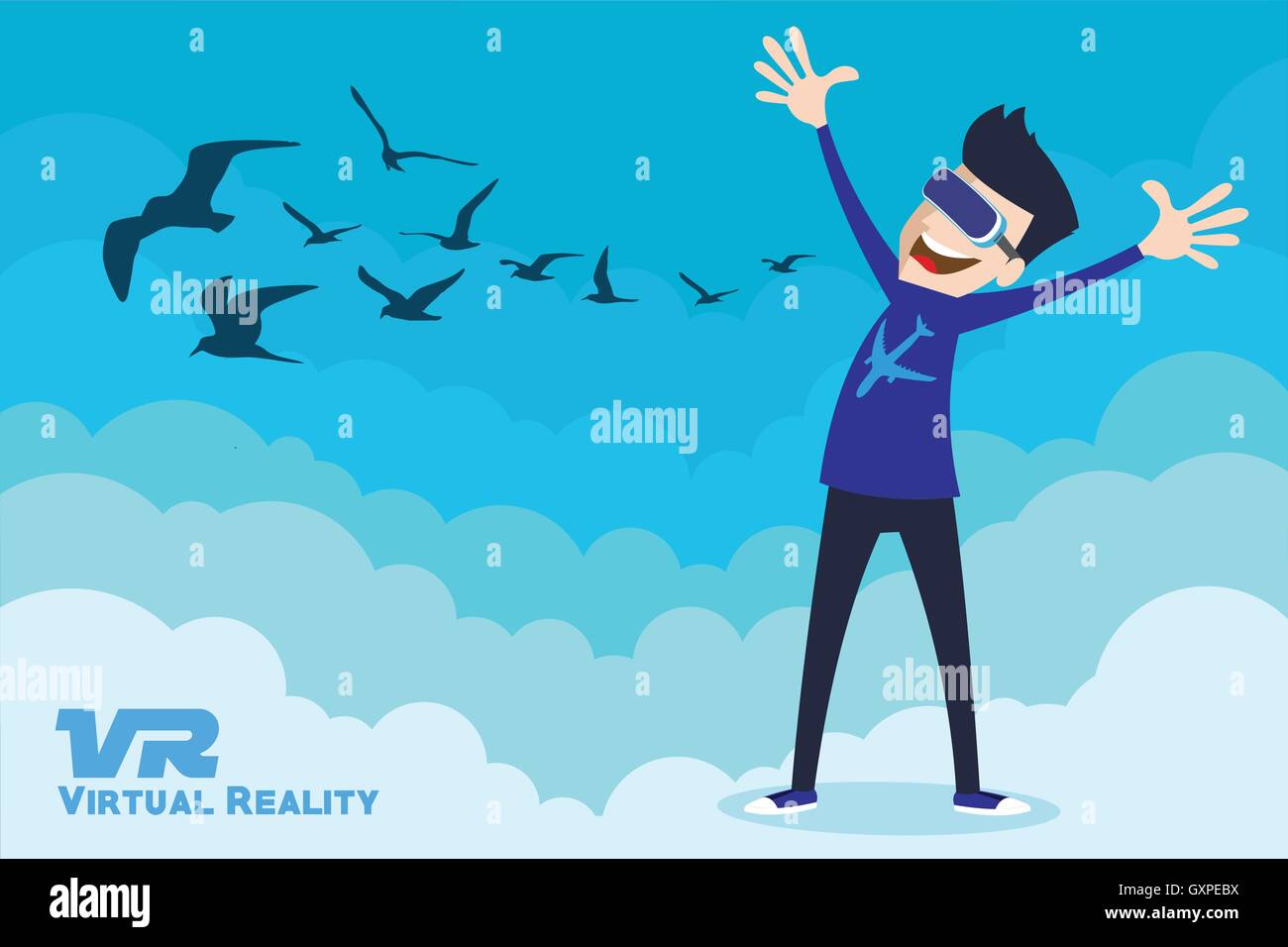 Blue sky visual experience Stock Vector Images - Alamy