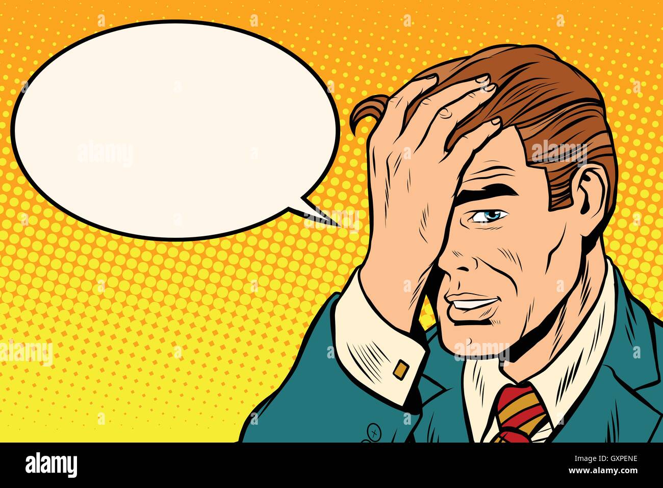 Retro man remembered something, comic bubble Stock Vector Image & Art ...