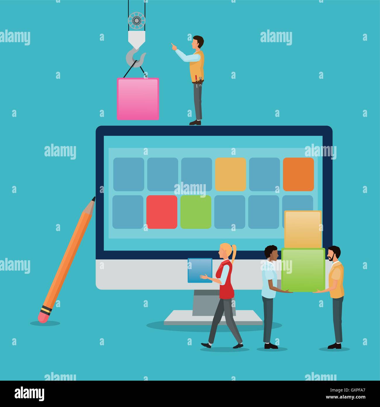 Industry app and construction design Stock Vector Image & Art - Alamy