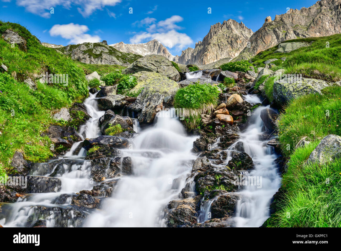 Alpine mountain stream Stock Photo - Alamy