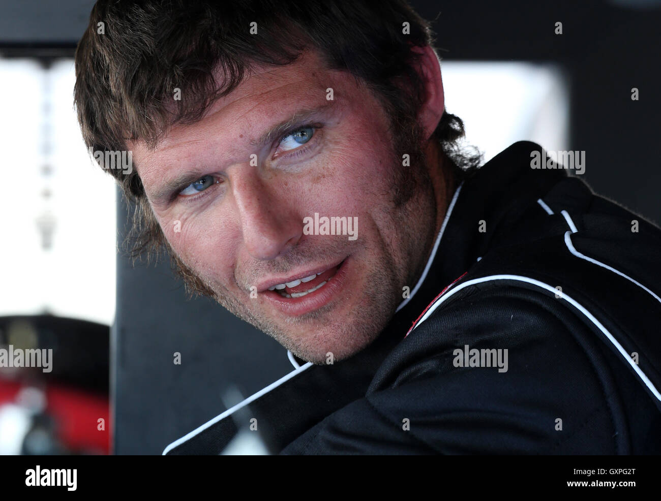 Guy Martin, in the pits of the Triumph Infor Rocket Streamliner as ...