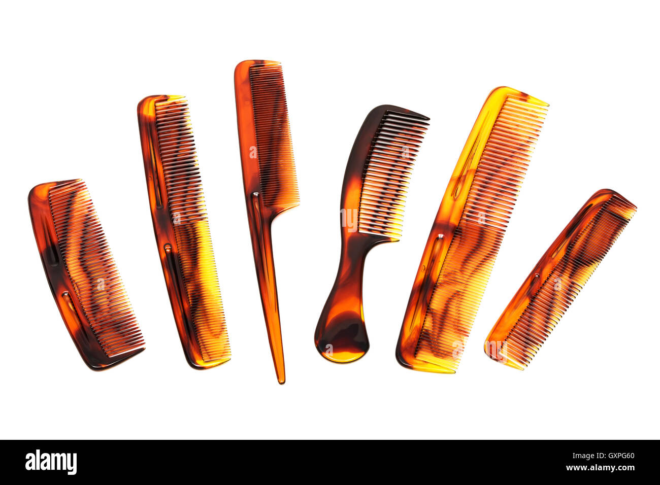 Set of beautiful comb on a white background Stock Photo - Alamy