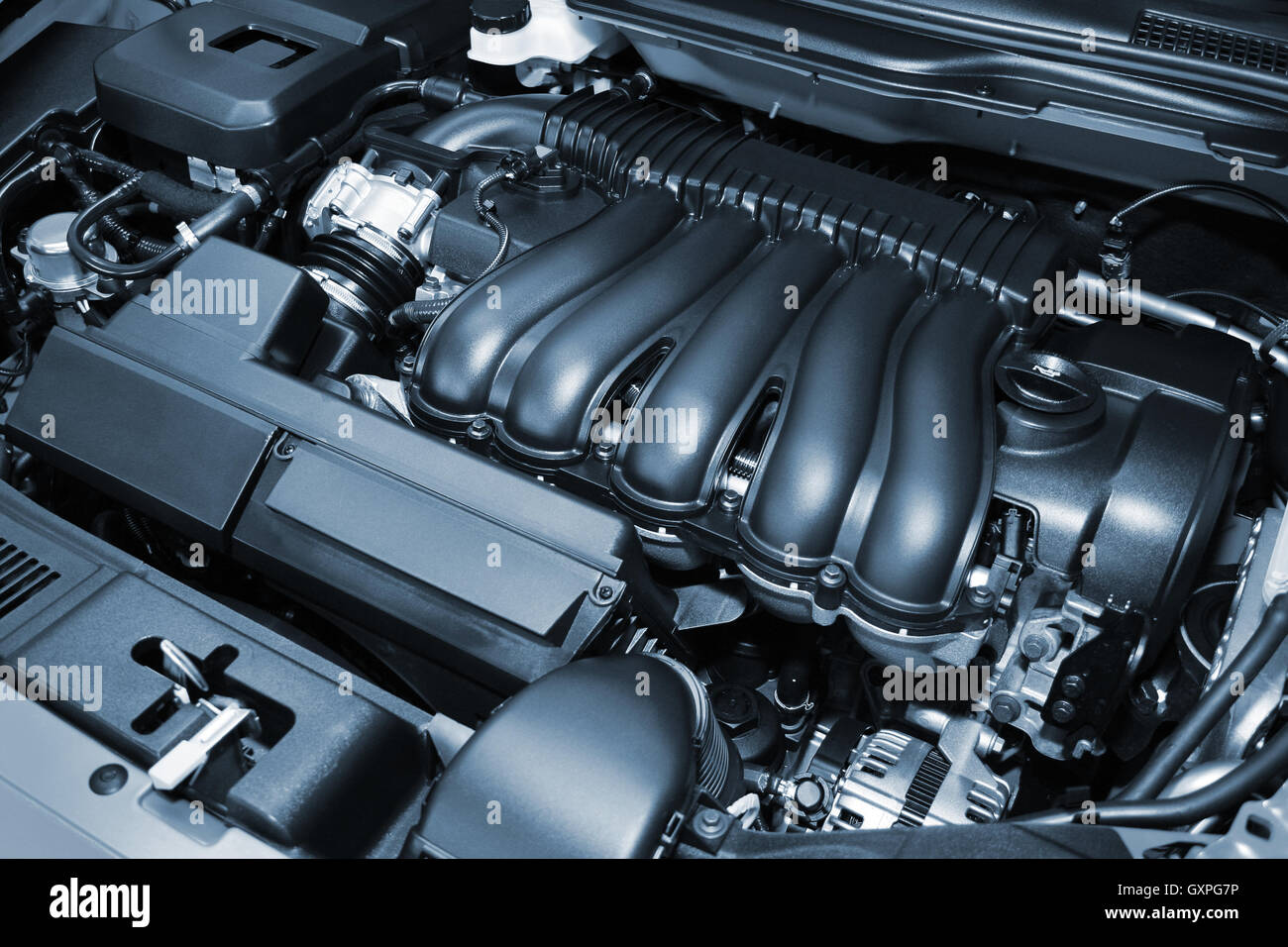 The powerful engine of the modern car Stock Photo - Alamy