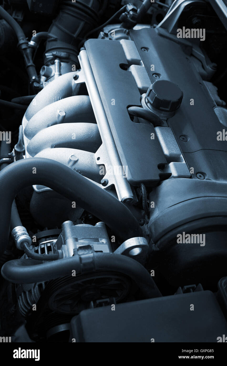 The modern engine of the new car Stock Photo - Alamy