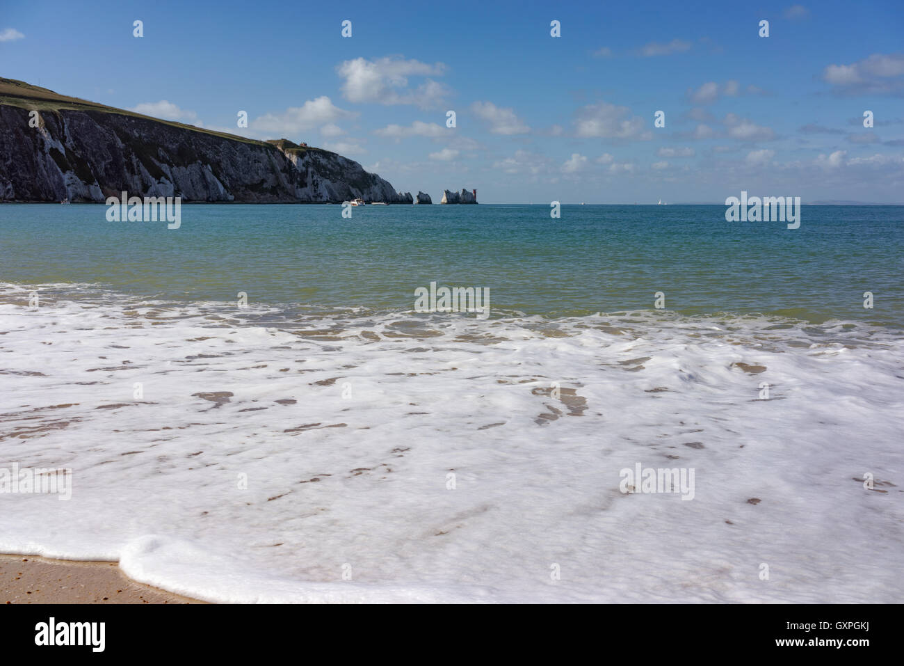 Calm seas at The Needles on the Isle of Wight Stock Photo - Alamy