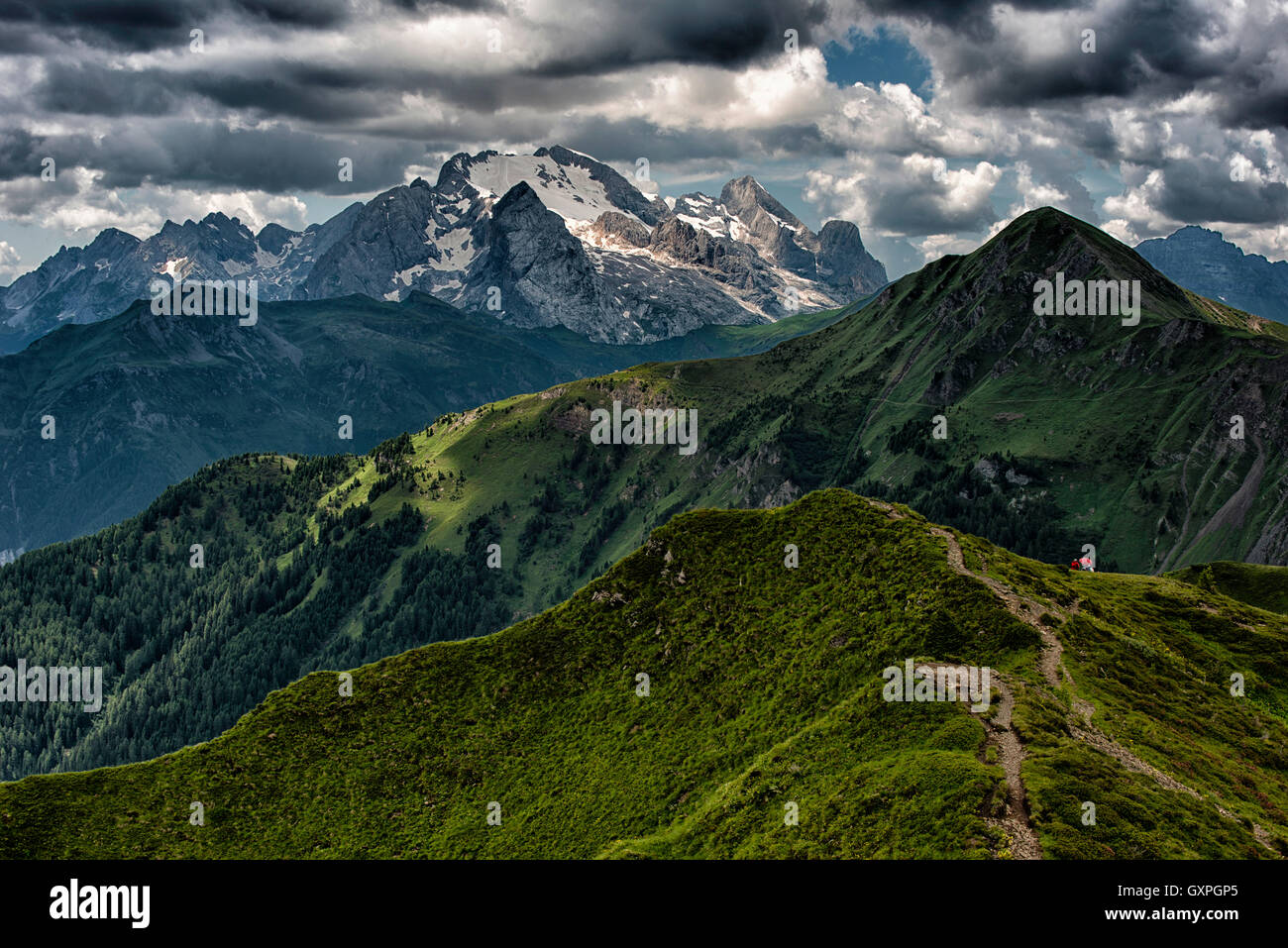 Panorama from the Giau Pass - Dolomites - Mountains - Italy Stock Photo ...